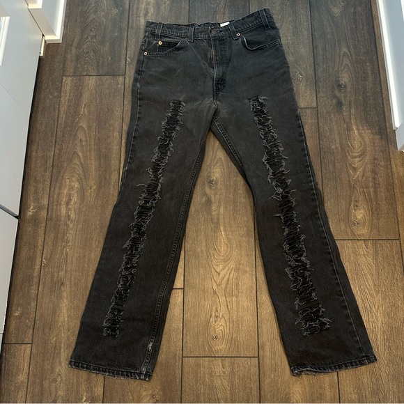 Levi's | Jeans | Vintage Levis Ripped Black 57 | Poshmark